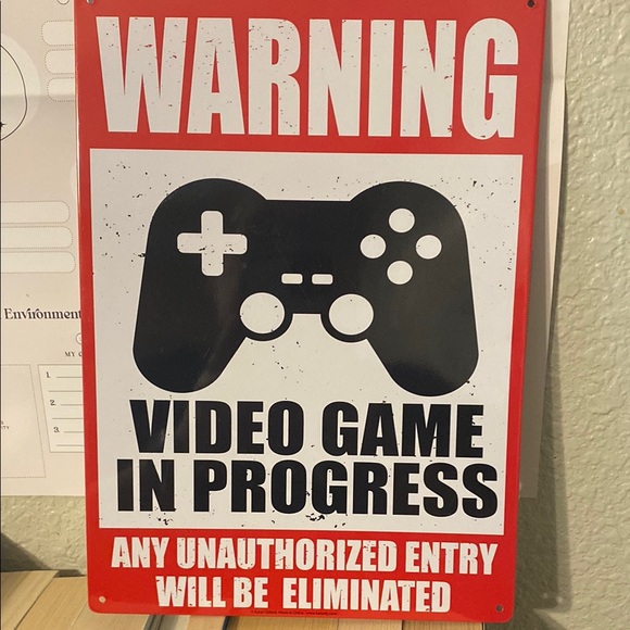 Wall Decor | Warning Video Game Sign | Poshmark